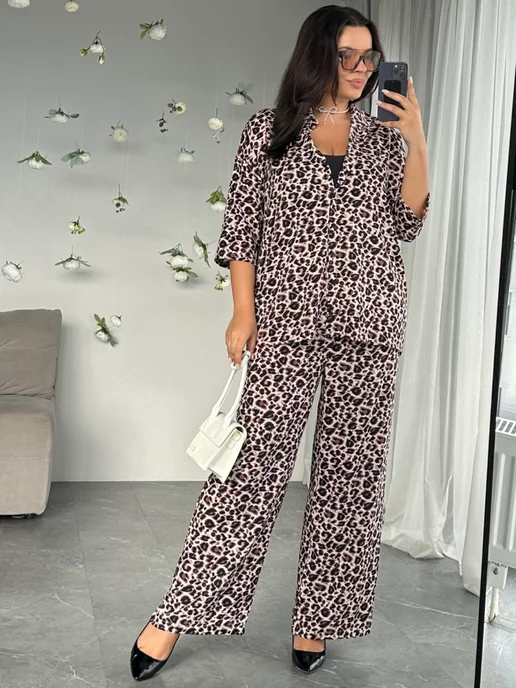 Костюм рубашка с брюками больших размеров MilaDia one